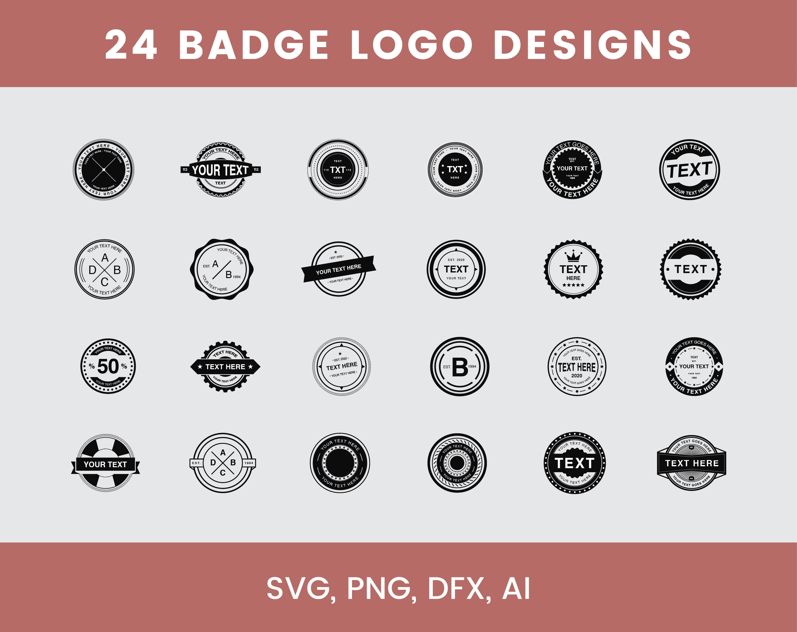24 Vintage Logo Badges Svg / (EDITABLE) Vector Badges Svg / Files for ...