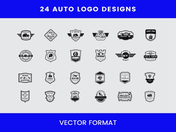 24 Realistic Auto Logo Designs Svg / Vectors EDITABLE Svg / - Etsy