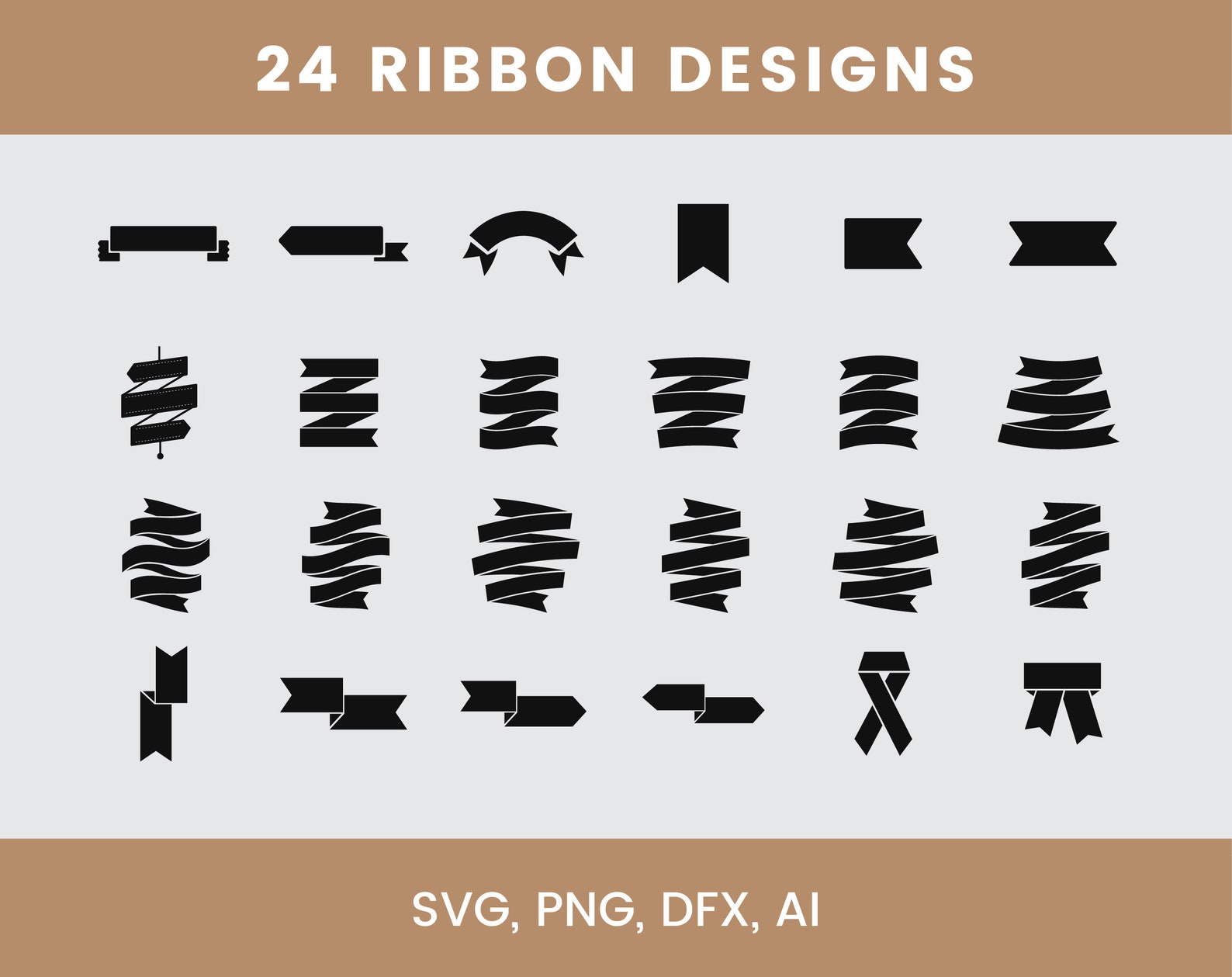 24 Ribbon Badges Svg / Vector Badges Svg / Files for Cricut / - Etsy