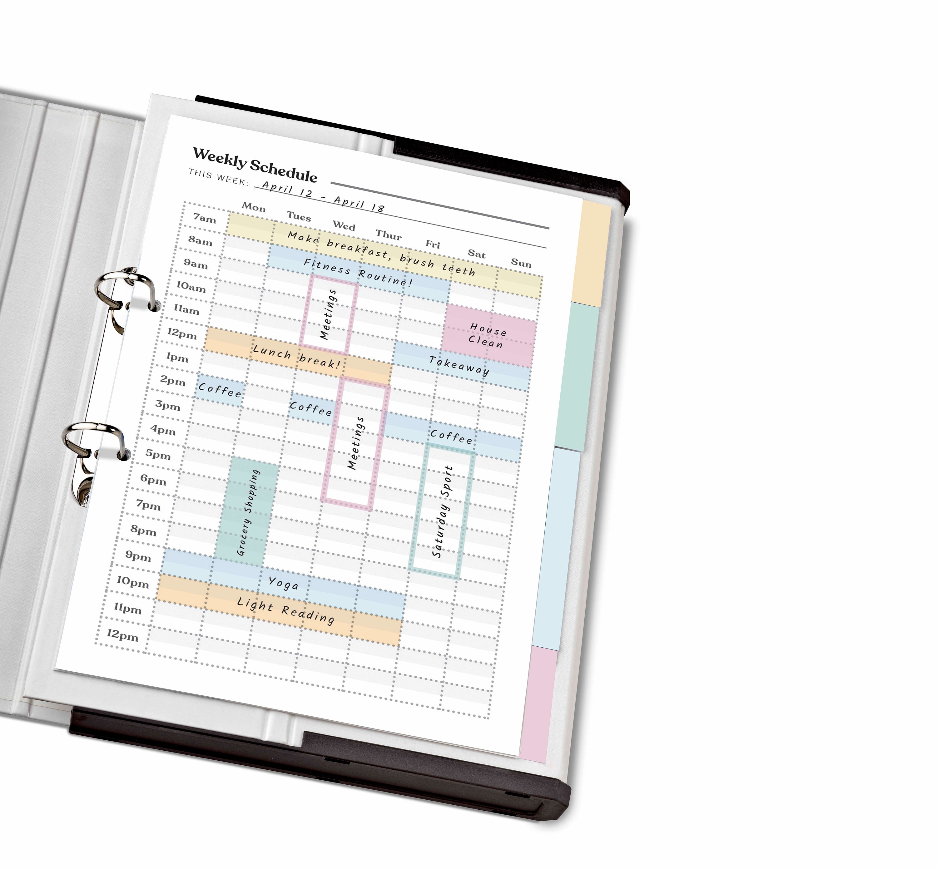 Weekly Schedule, Weekly Organizer, Weekly Planner, Weekly, Weekly ...