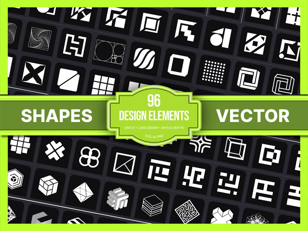 96 Square Shapes, Shapes BIG BUNDLE Svg, Square Abstract Vector Shapes ...