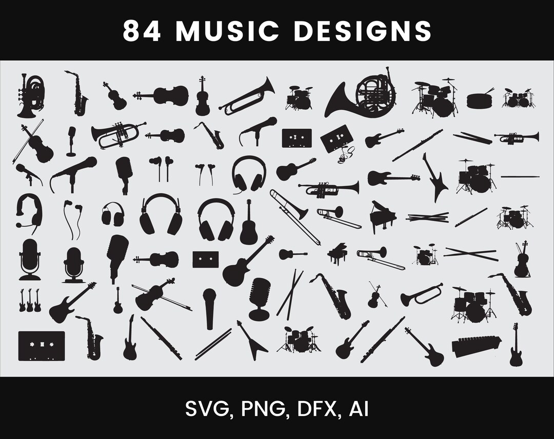 84 Music Instruments Svg / Vector Badges Svg / Files for - Etsy Australia