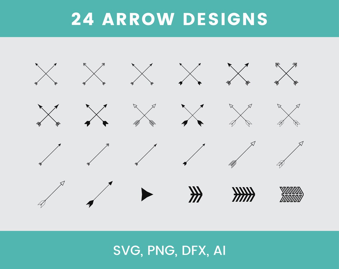 24 Arrow Designs Svg / Vector Badges Svg / Files for Cricut / Cut Files ...