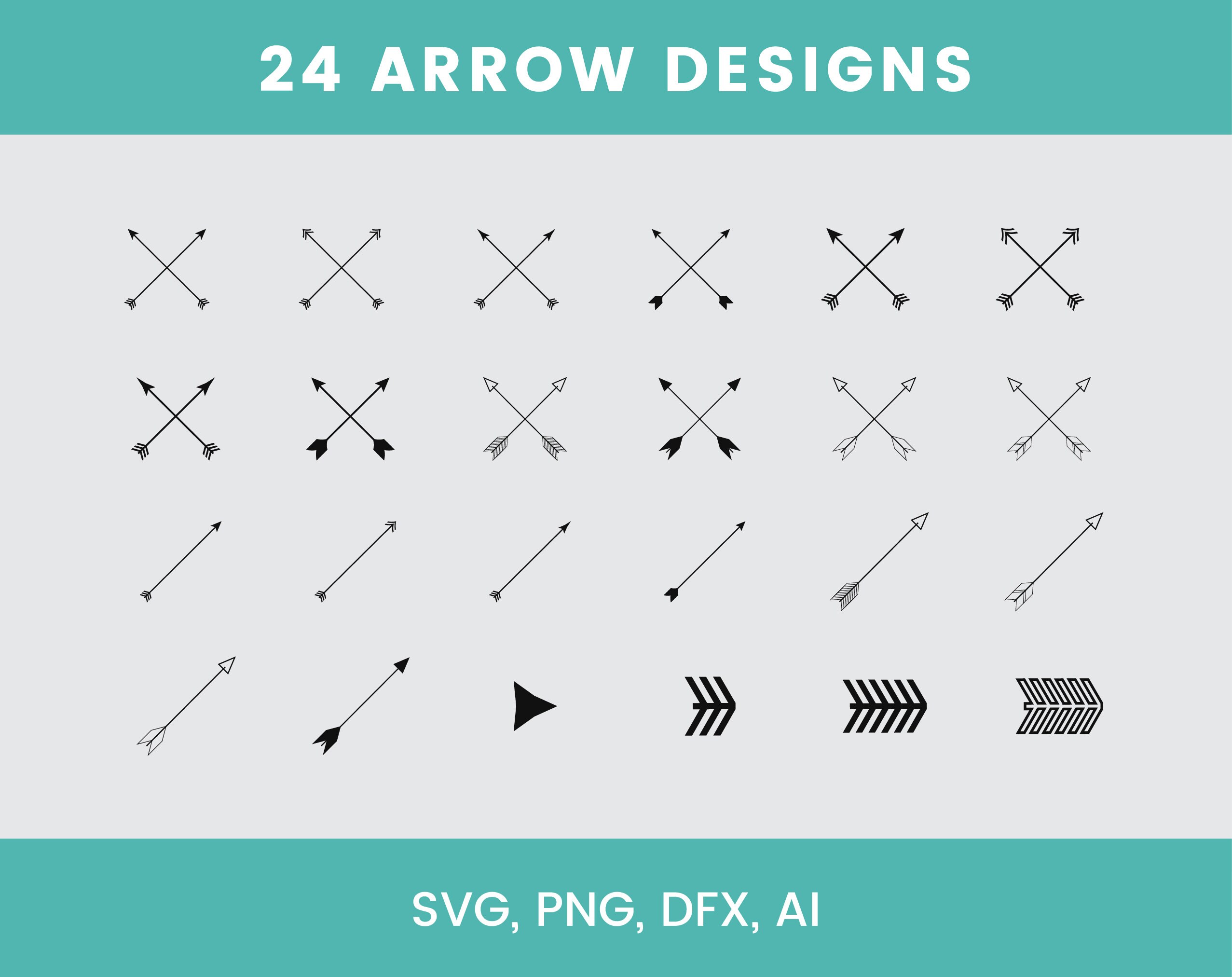 24 Arrow Designs Svg / Vector Badges Svg / Files for Cricut / Cut Files ...
