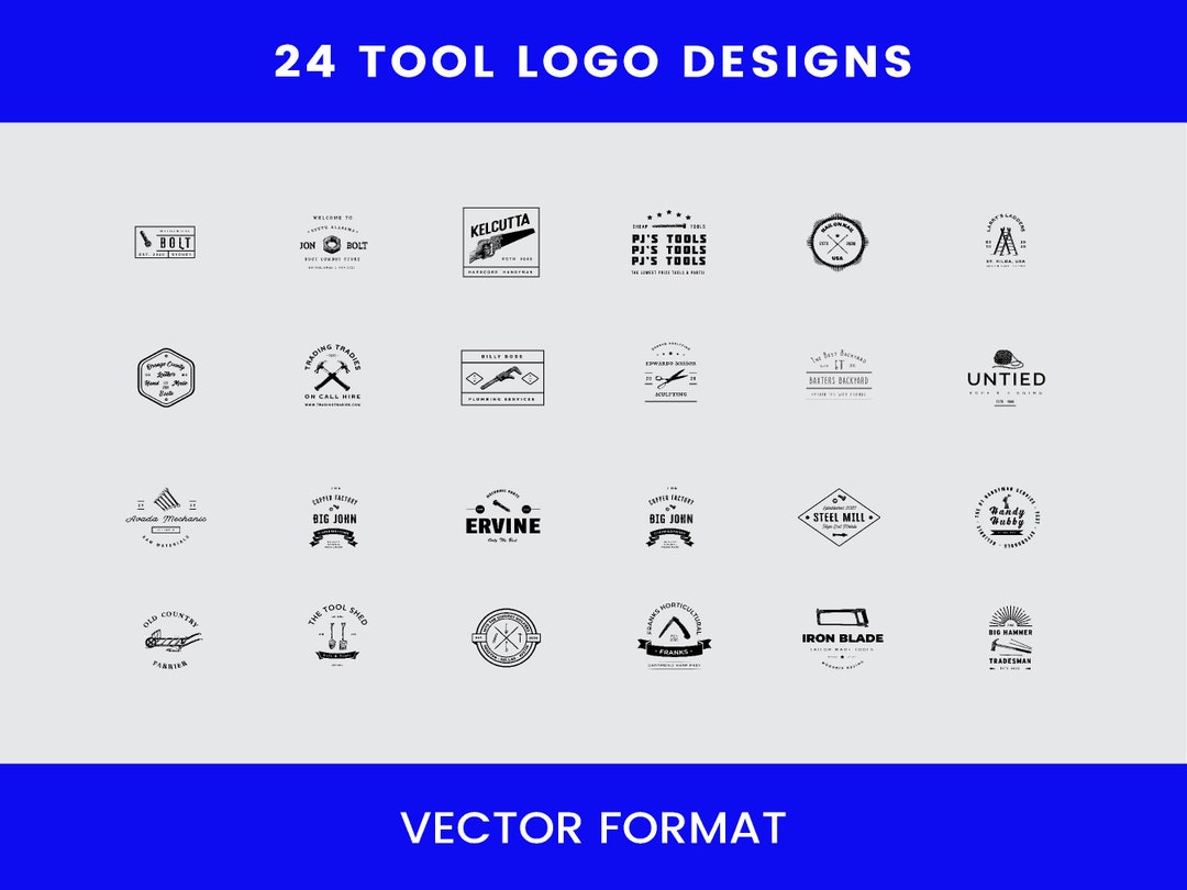 24 Realistic Tools Logo Designs, Svg / Vectors (EDITABLE) Svg / Files ...