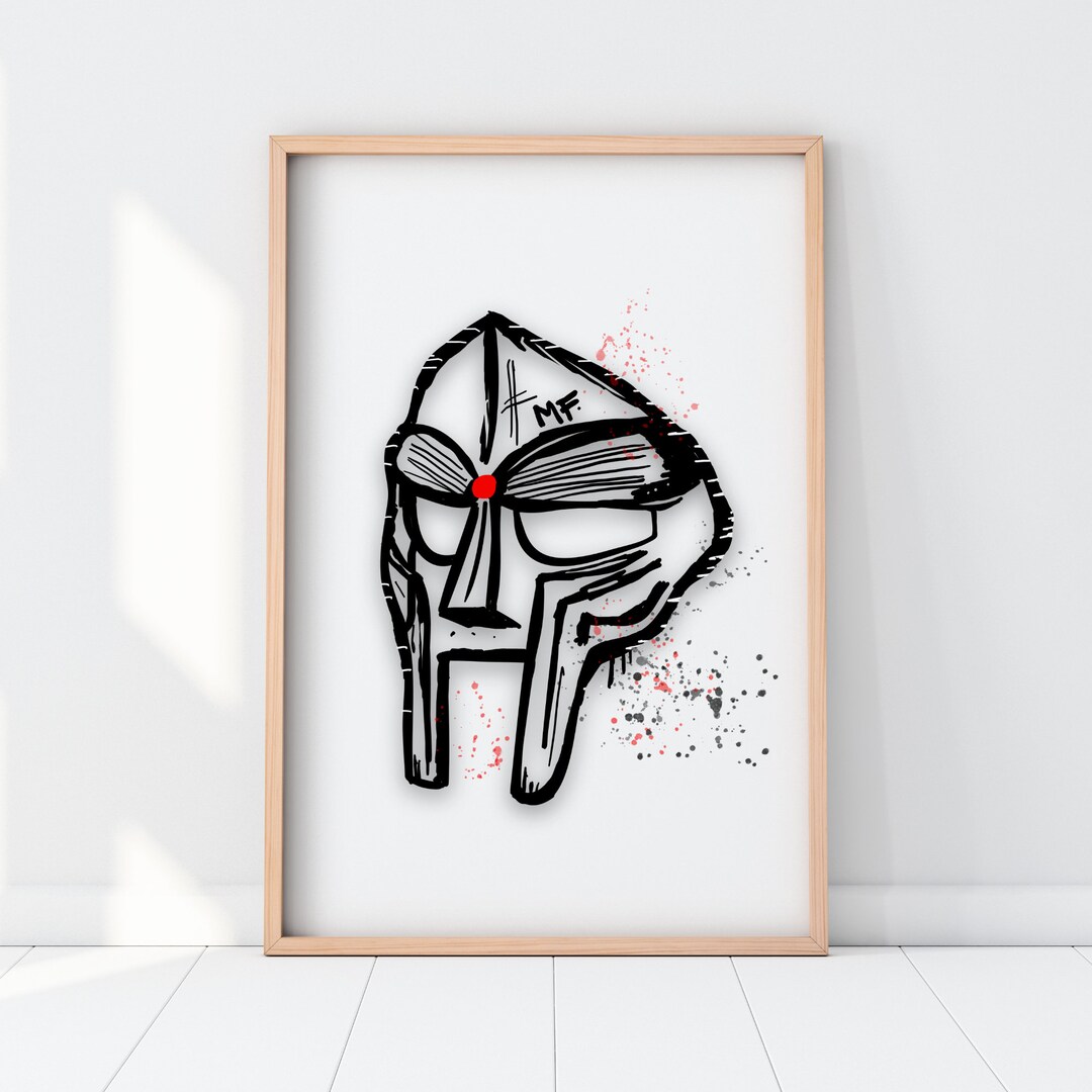 White MF DOOM Poster - Hip Hop Art - All 5 Star Reviews. - Etsy