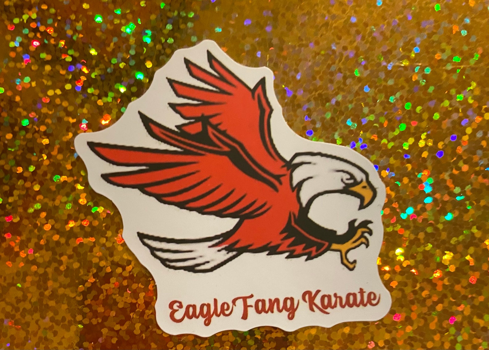 Eagle Fang Karate Cobra Kai Team Logo Eagles Waterproof Vinyl Decal Small Red Laptop Car Locker ...