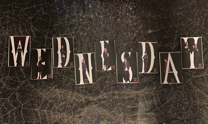 Wednesday Addams Family Letters Photo Character Tim Burton Glossy Paper ...