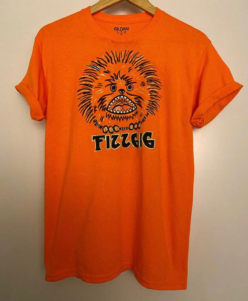 Hand Painted Fluorescent FIZZGIG Dark Crystal Neon Short - Etsy