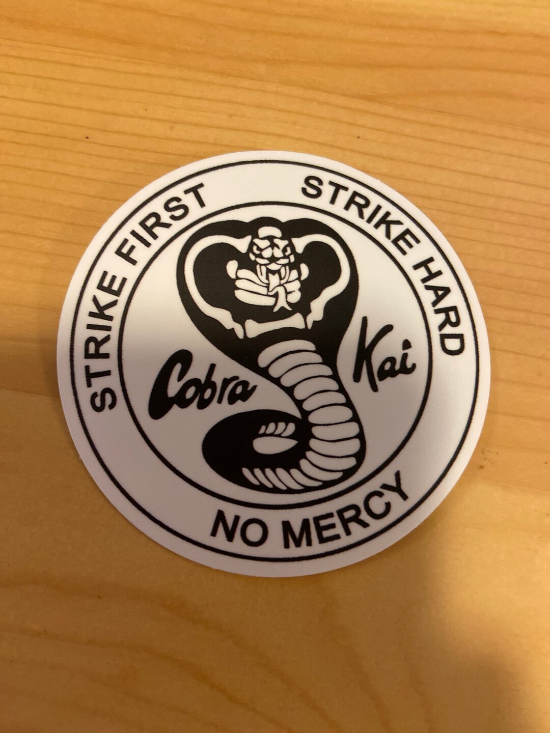 Cobra Kai Karate Kid Strike First Hard White Matte Vinyl Sticker Decal ...