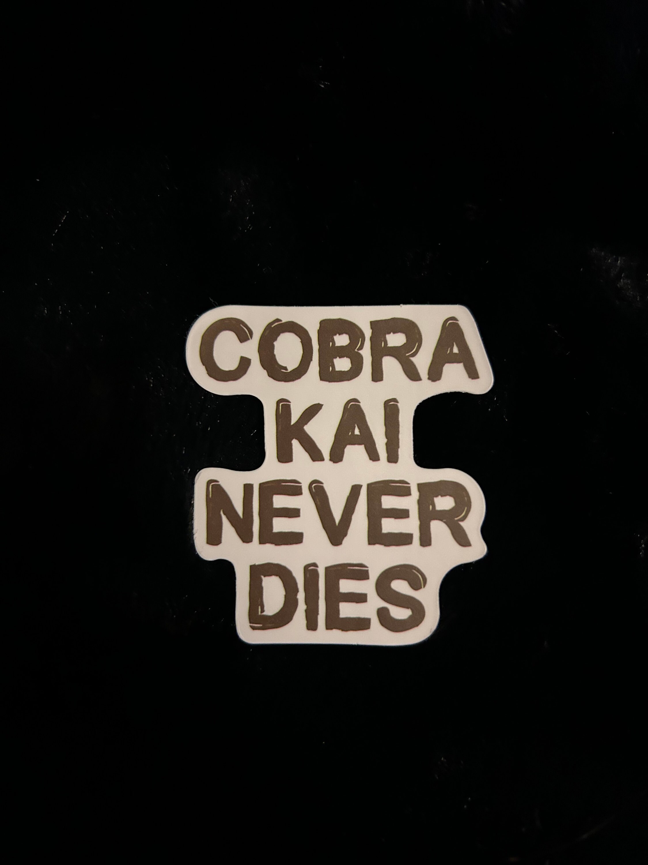 Cobra Kai Never Dies Saying Logo Decal Larusso Macchio Lawrence Zabka Series Words Scrapbook Car ...