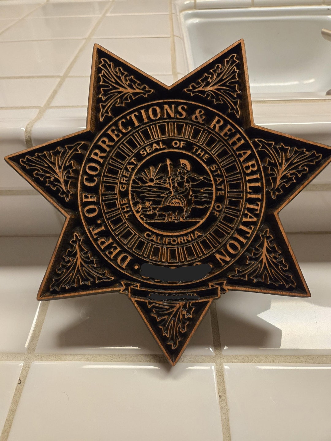 Wooden CDCR Badge - Etsy