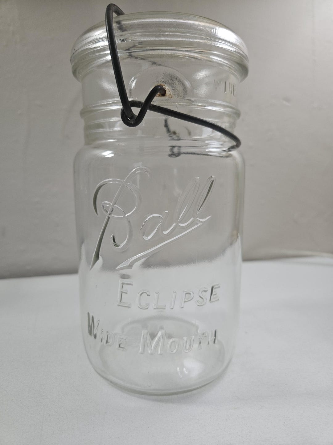 Ball Eclipse Wide Mouth Jar Glass Lid Wire Bale Quart Size "lightning ...