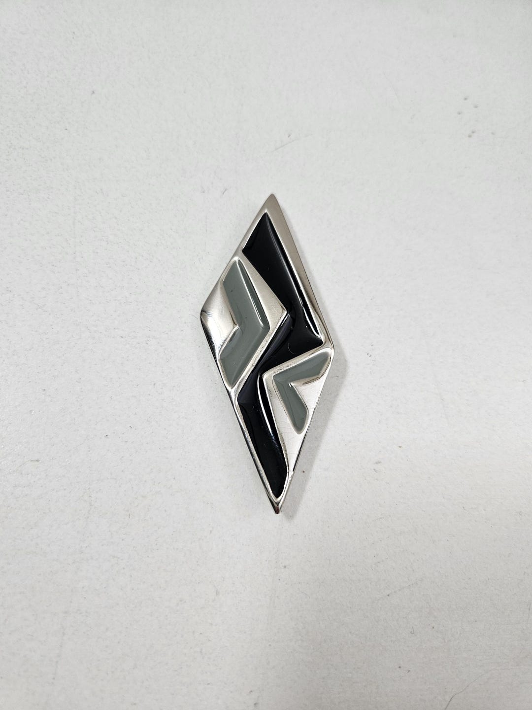 Vintage Napier Brooch Pin, Silver Gray Black Enamel Graphics Collection ...
