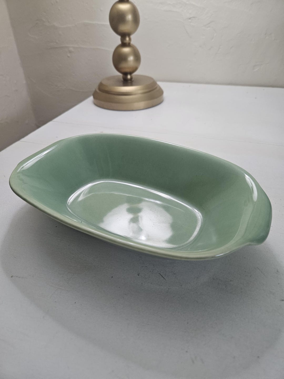 VINTAGE Bauer Pottery La Linda Gloss Green Serving Bowl Baking Dish - Etsy