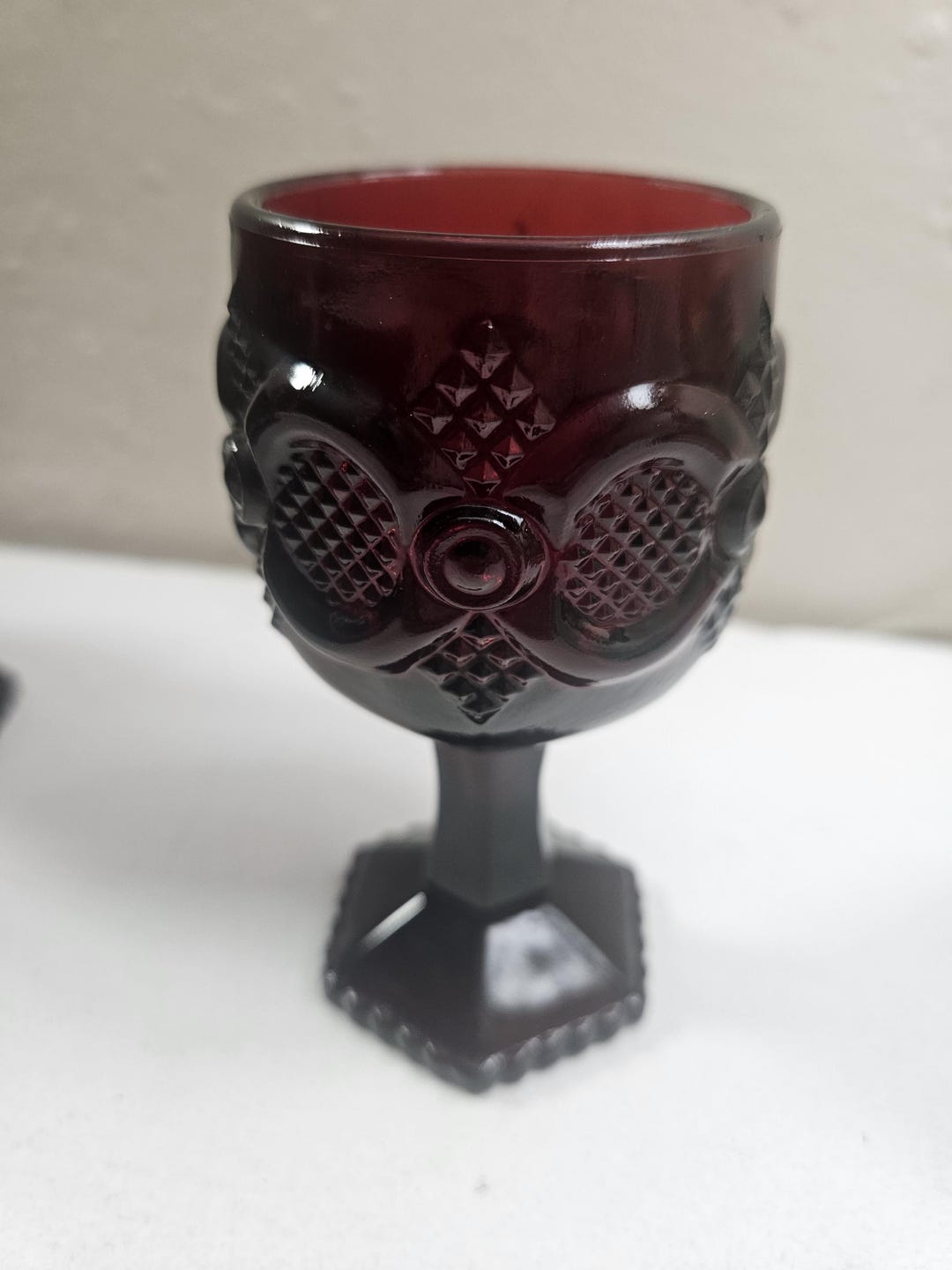 Vintage AVON Cape Cod Ruby Red Wine Goblet Cordial Goblet - Etsy