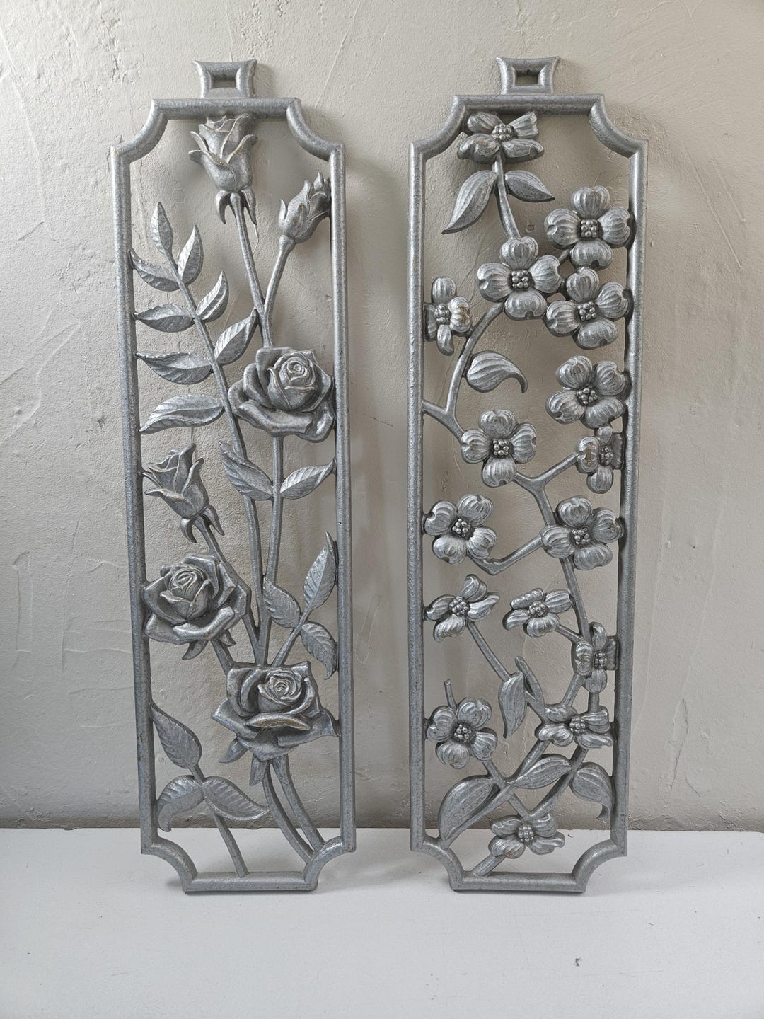 Vintage Sexton Floral Cast Metal Wrought Iron Wall Art Dogwood Roses - Etsy