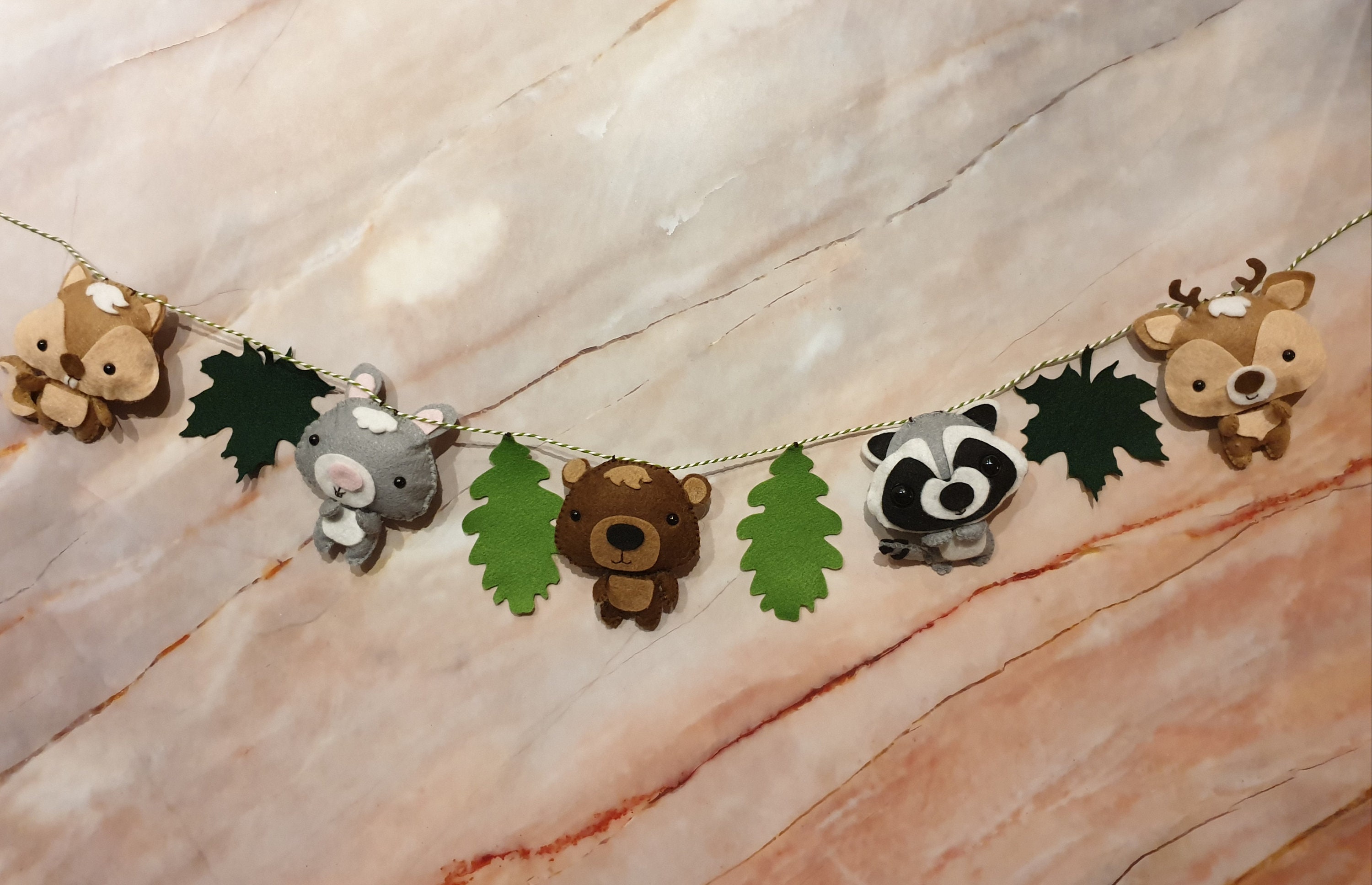 Woodland Animals Garland Felt Animal Garland Forest - Etsy