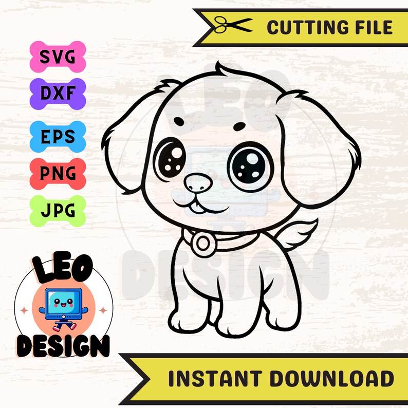 Cute Dog Outline SVG Cut File for Cricut Silhouette Cute Sitting Cute ...