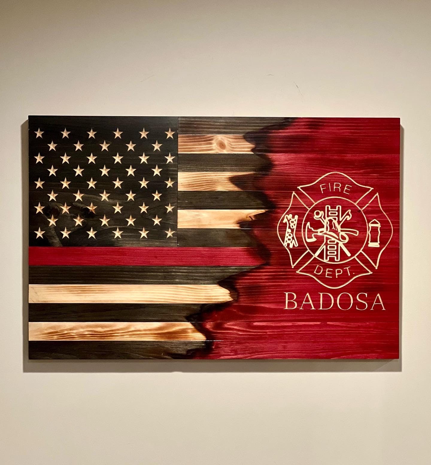 Engraved Firefighter Flag - Etsy