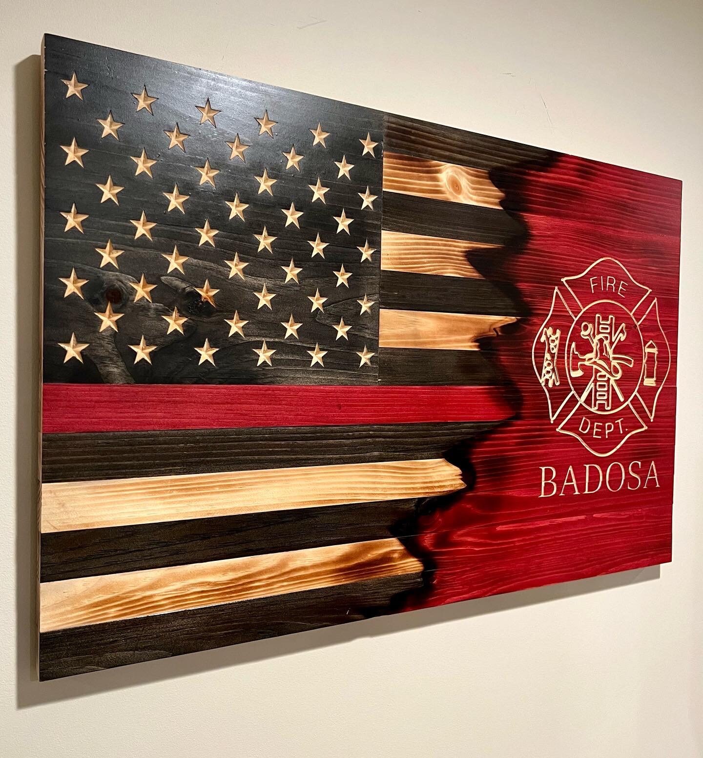 Engraved Firefighter Flag - Etsy