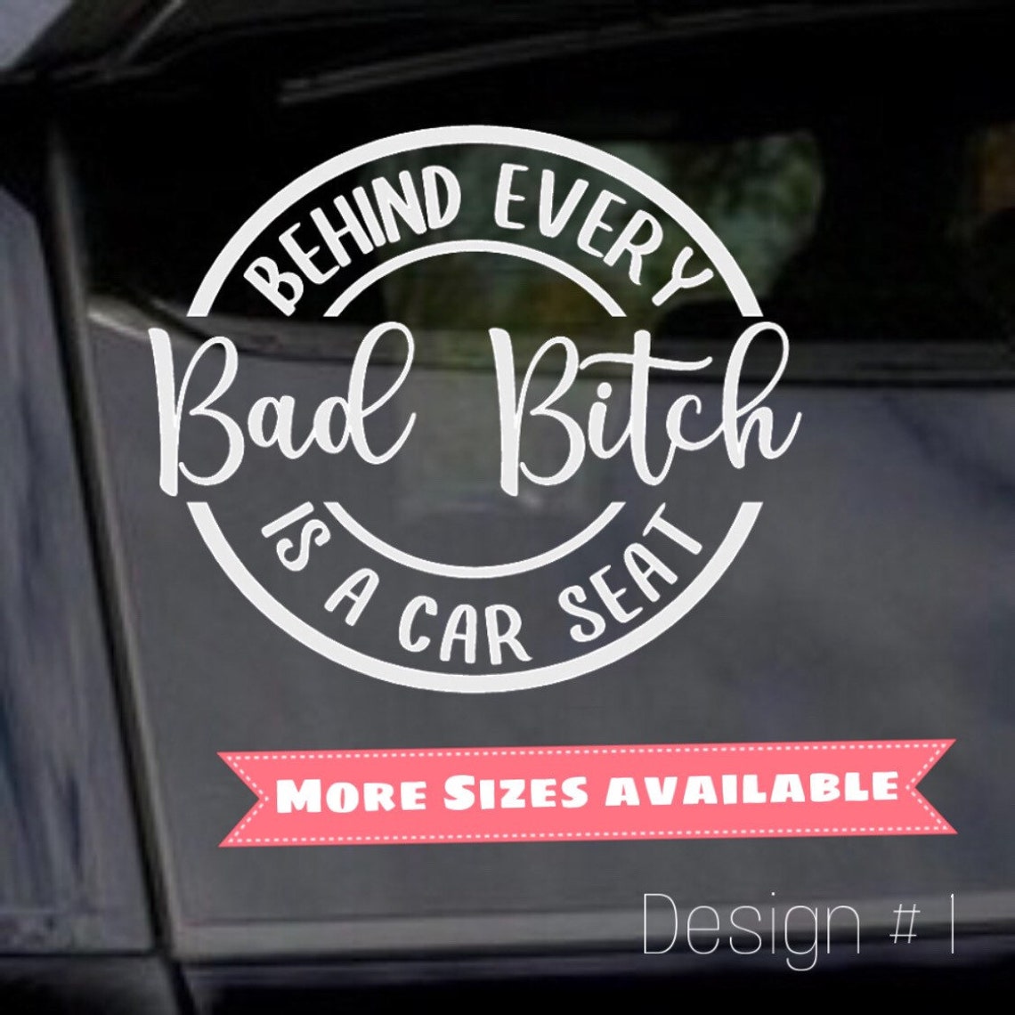 Funny Car Mirror Decal // Car Decal // behind Every Bad Bitch - Etsy