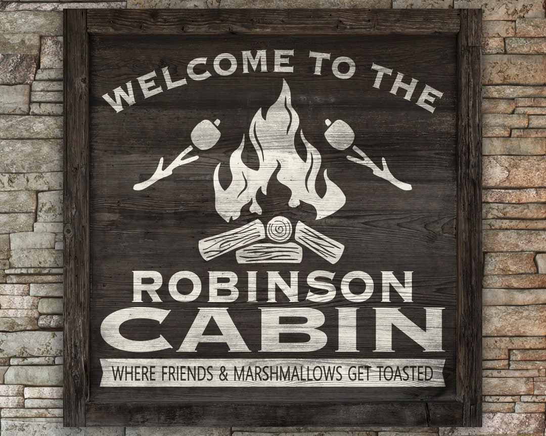 Personalized Family Name Cabin Sign Modern Farmhouse Rustic Wall Decor ...