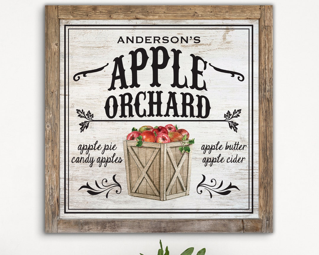 Autumn Fall Apple Picking Sign Modern Farmhouse Rustic Wall Decor ...