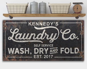Personalized Family Laundry Room Sign Modern Farmhouse Rustic Wall ...