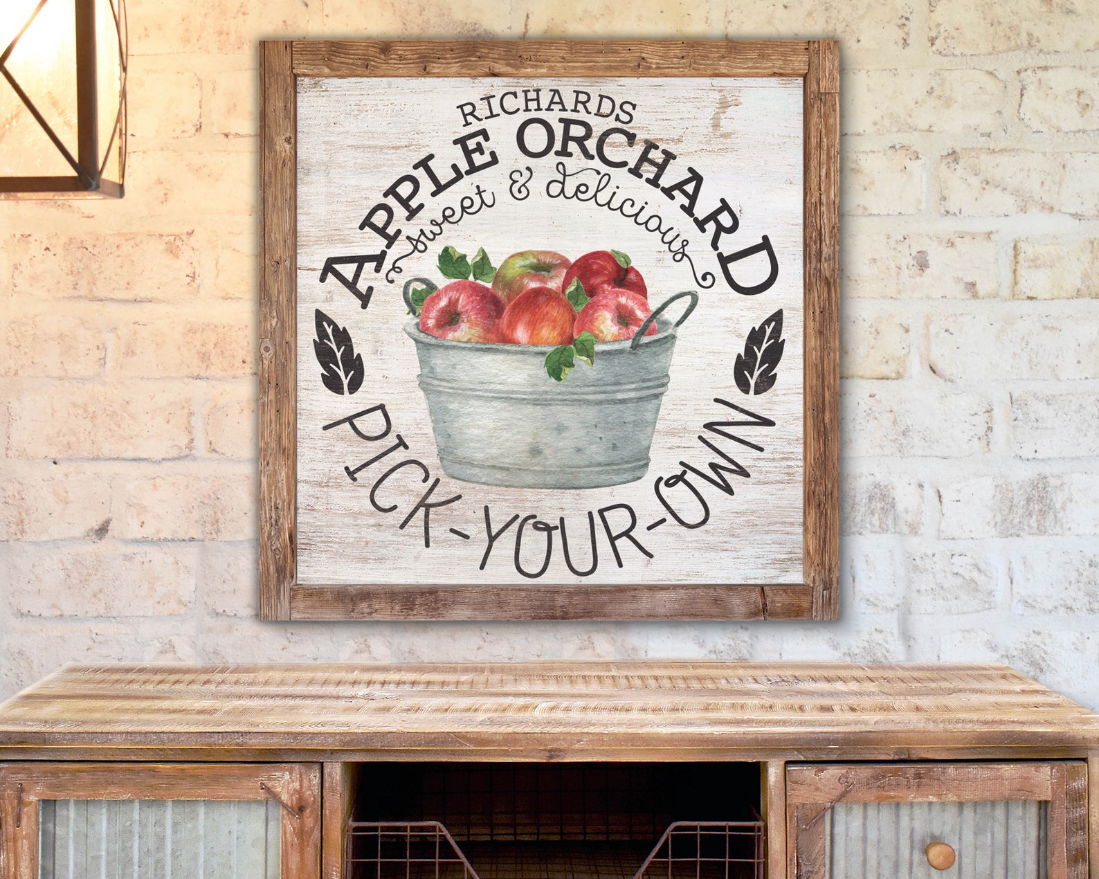 Autumn Fall Apple Picking Sign Modern Farmhouse Rustic Wall Decor ...