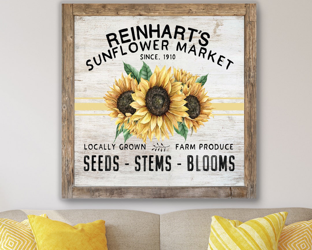 Personalized Sunflower Sign Modern Farmhouse Rustic Wall Decor Canvas ...