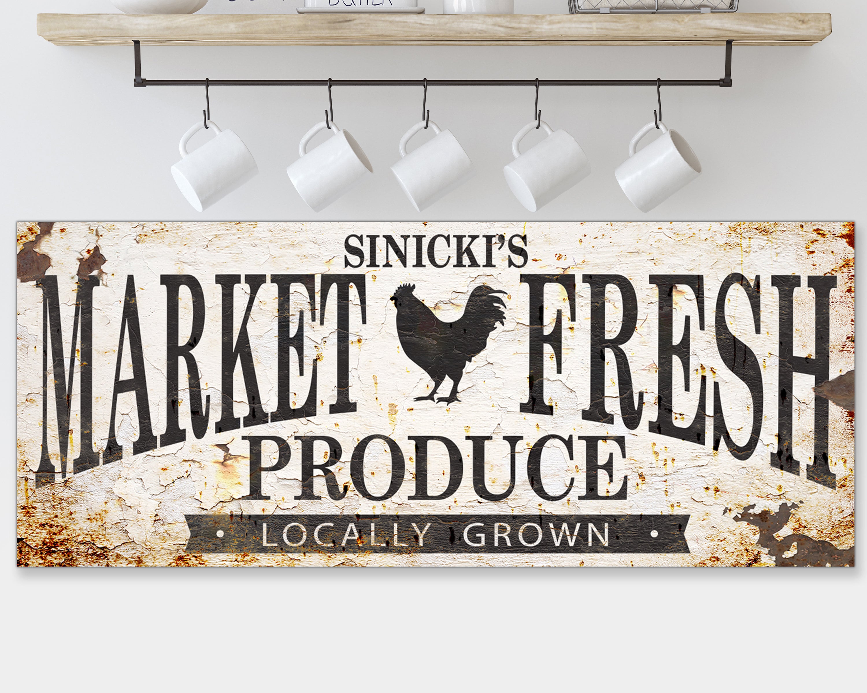 Personalized Farmers Market Sign Modern Farmhouse Rustic Wall Decor ...
