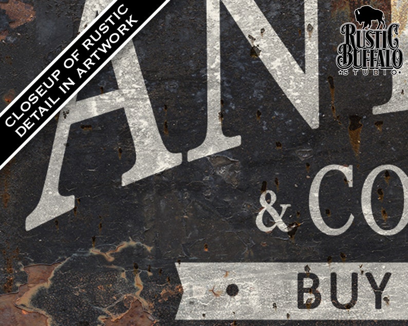 Personalized Antiques Sign Modern Farmhouse Rustic Wall Decor Canvas ...