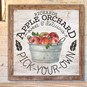 Autumn Fall Apple Picking Sign Modern Farmhouse Rustic Wall Decor ...