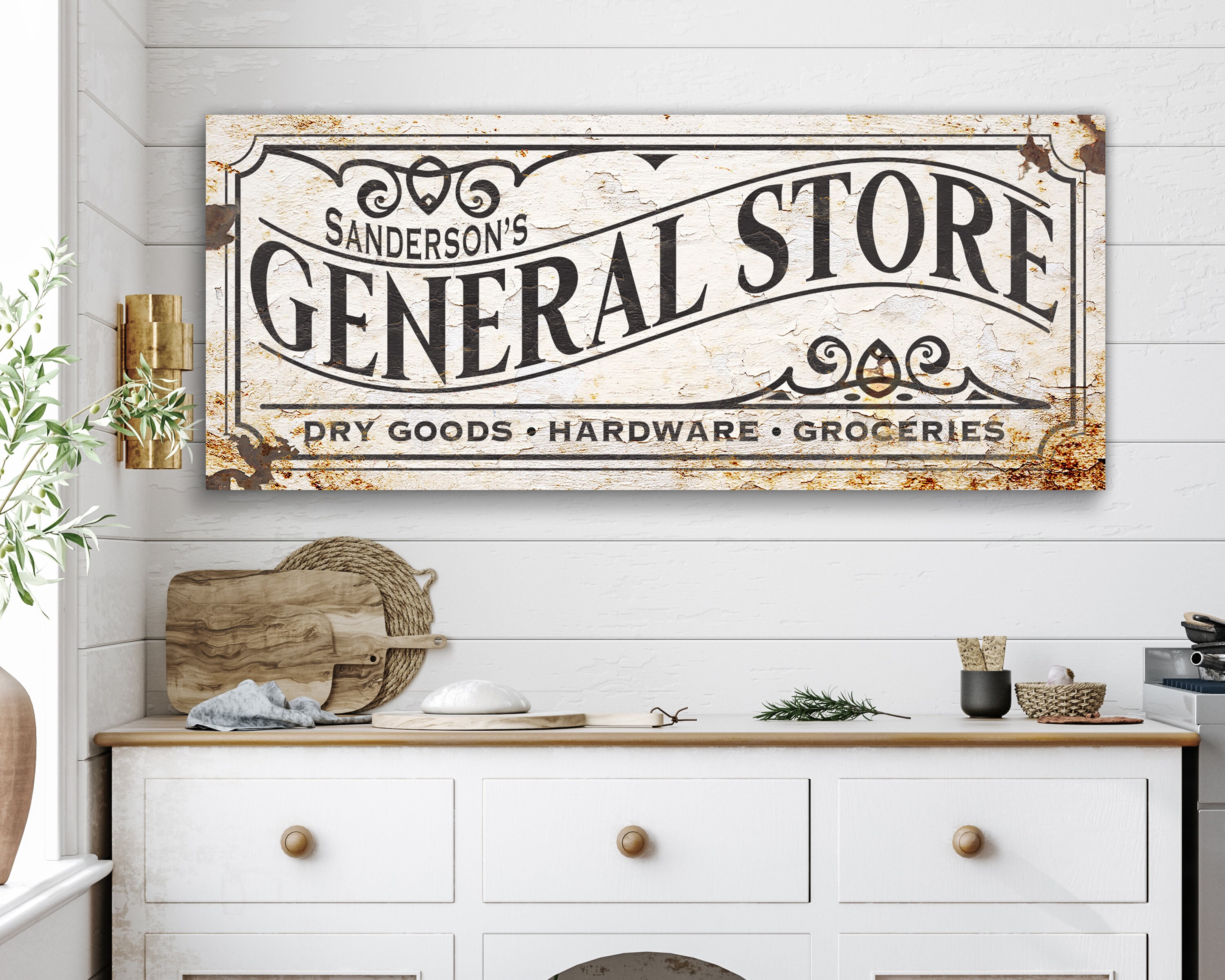 Personalized General Store Sign Modern Farmhouse Rustic Wall Decor ...