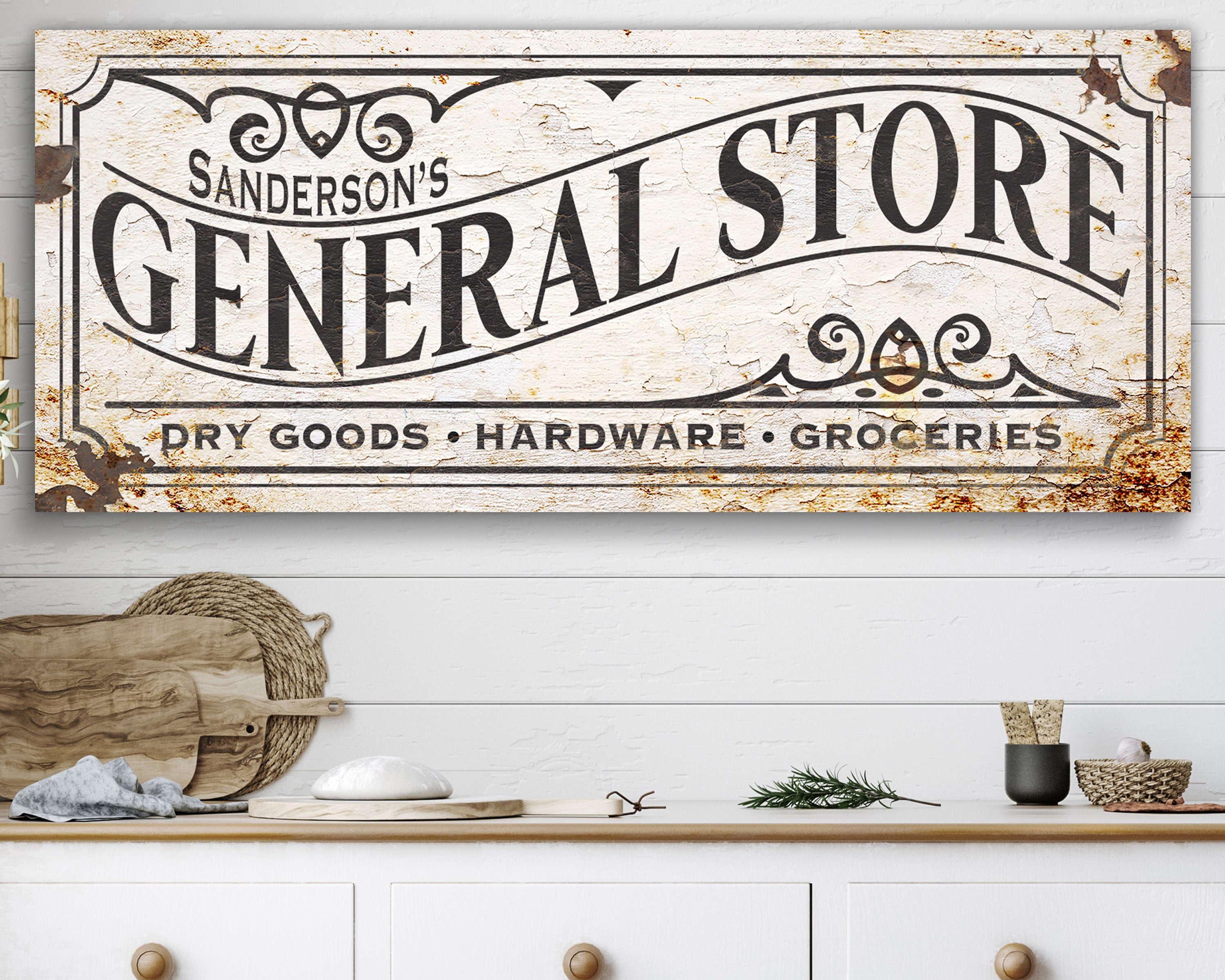 Personalized General Store Sign Modern Farmhouse Rustic Wall Decor ...