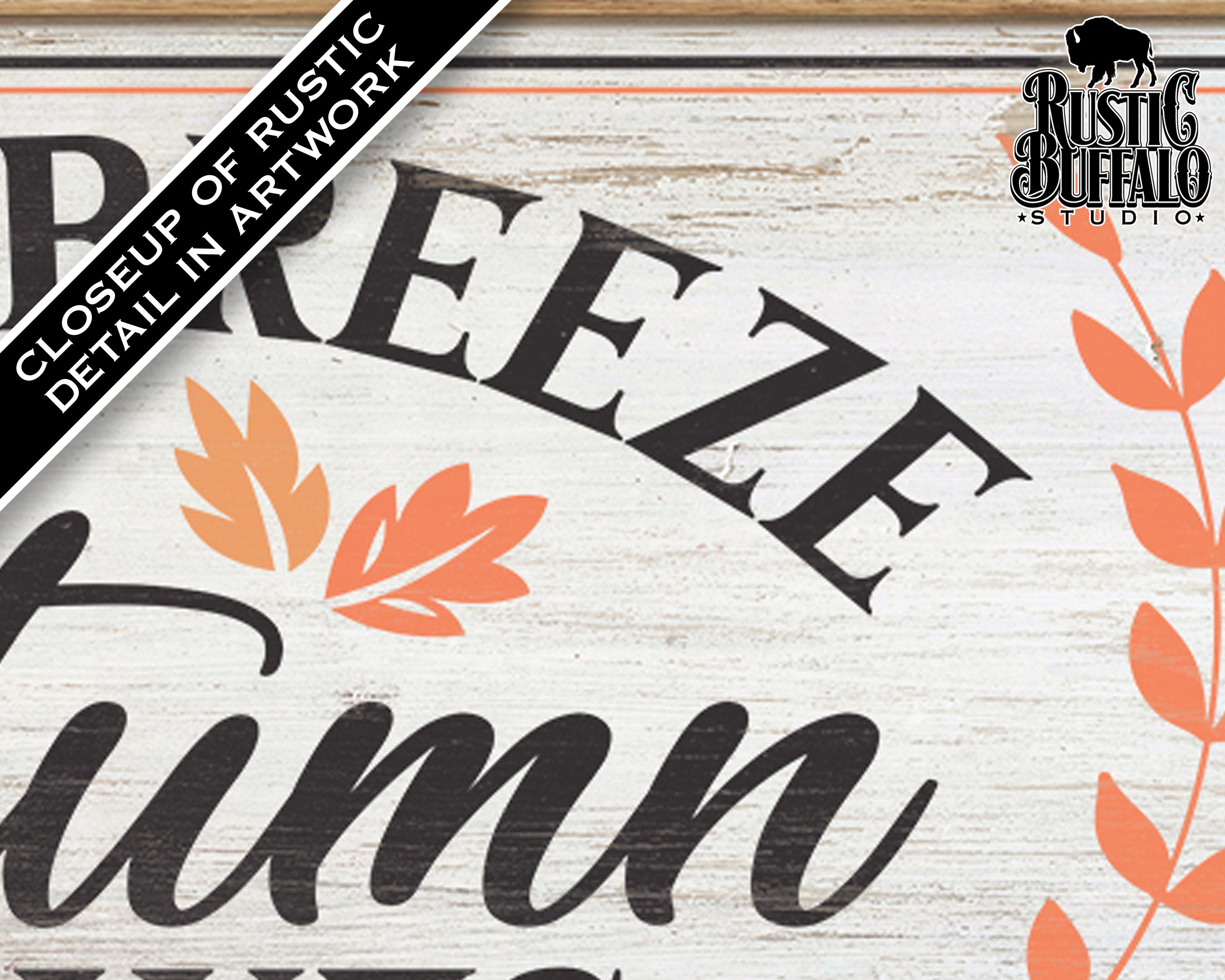 Autumn Fall Leaves Canvas Sign Modern Farmhouse Rustic Wall Decor ...