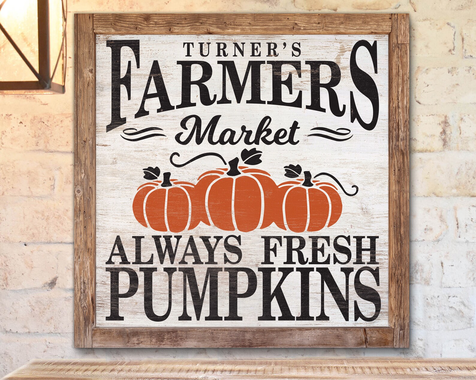 Personalized Fall Farmers Market Sign Modern Farmhouse Rustic Wall ...