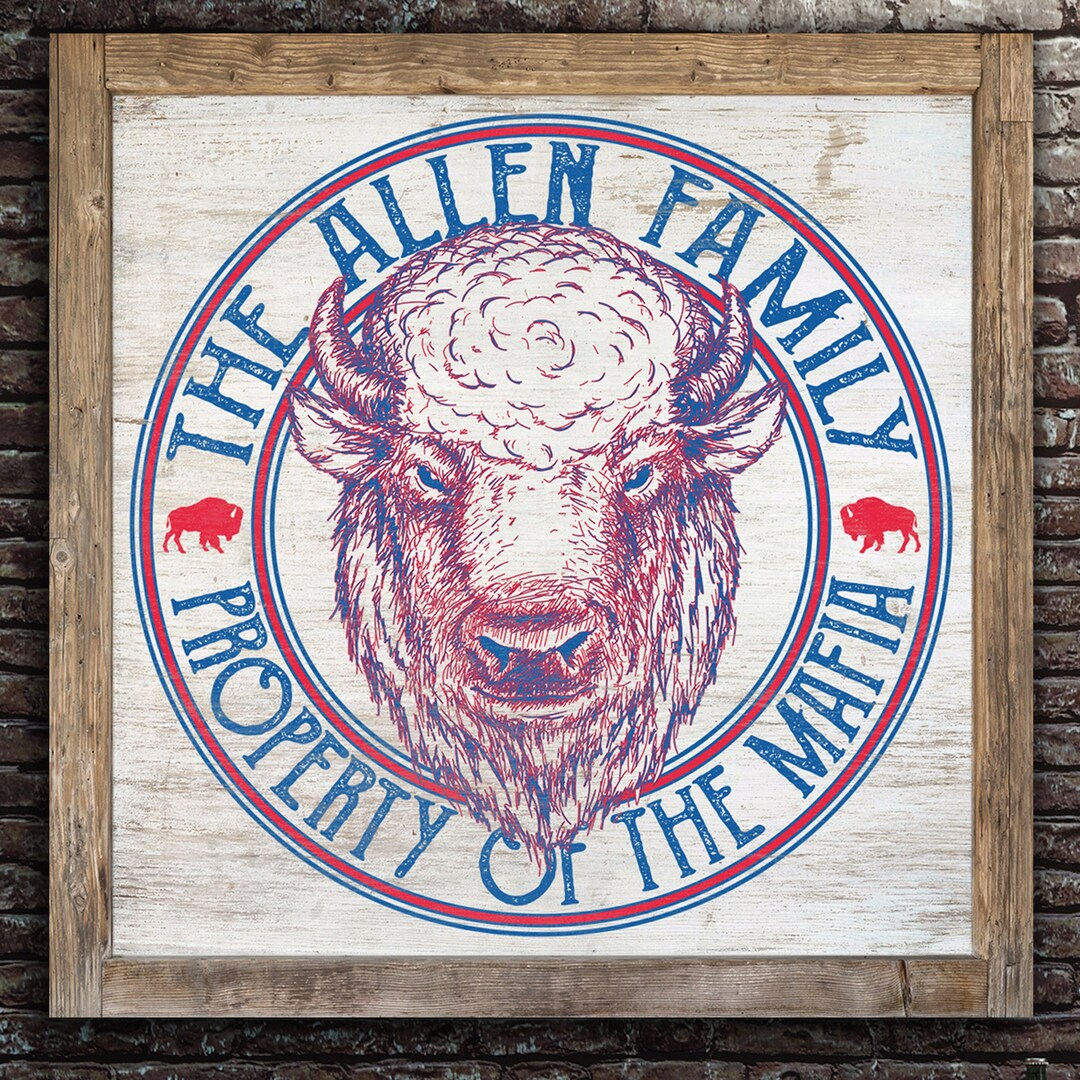 Personalized Buffalo Mafia Modern Farmhouse Rustic Wall Art Canvas ...