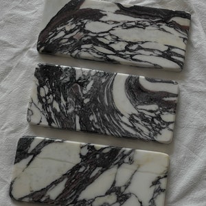 Calacatta Viola Solid Marble Rectangle Tray, Natural Marble Organizer, Catch-all Tray, Elegant ...