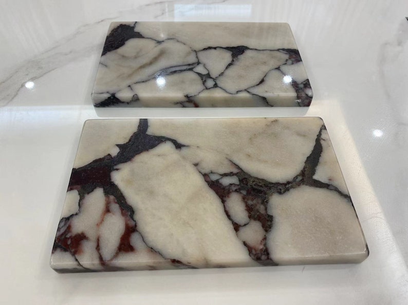 Calacatta Viola Solid Marble Rectangle Tray Natural Marble - Etsy