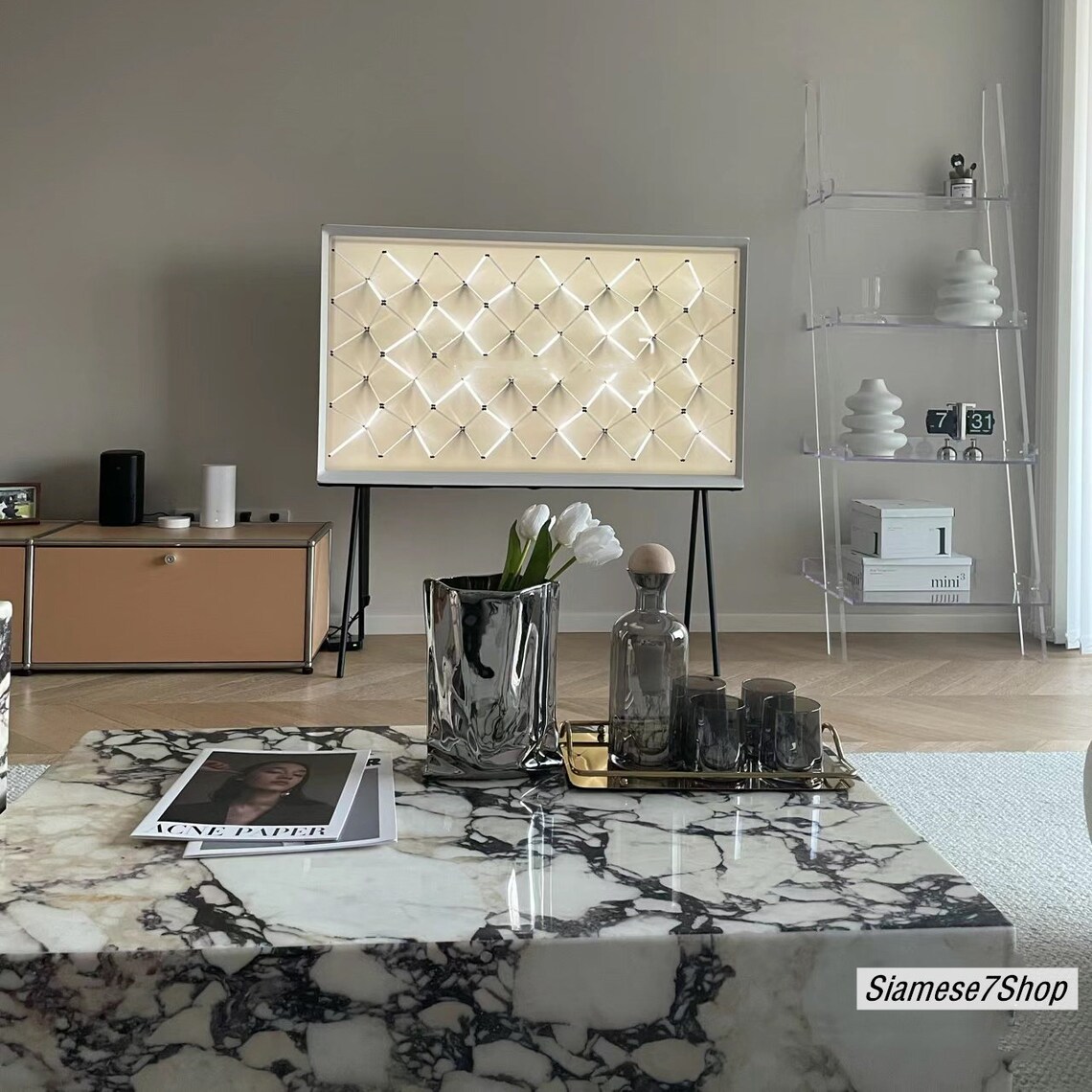 Calacatta Viola Marble Coffee Table Marble Side Table - Etsy