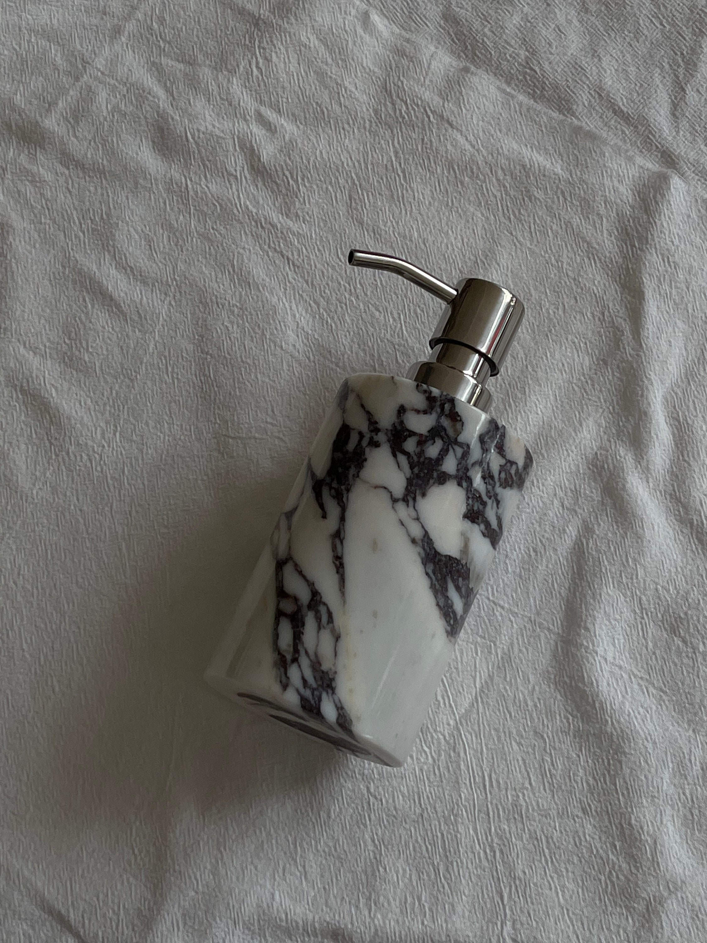 Calacatta Viola Marble Liquid Soap Dispenser Bottle, Reusable Marble ...