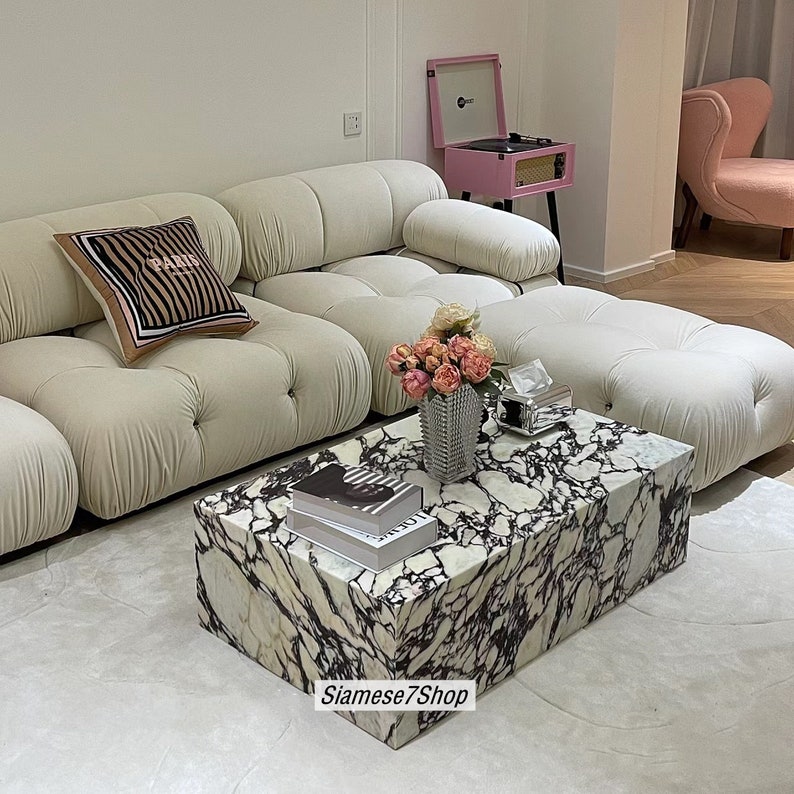 Calacatta Viola Marble Coffee Table Marble Side Table - Etsy