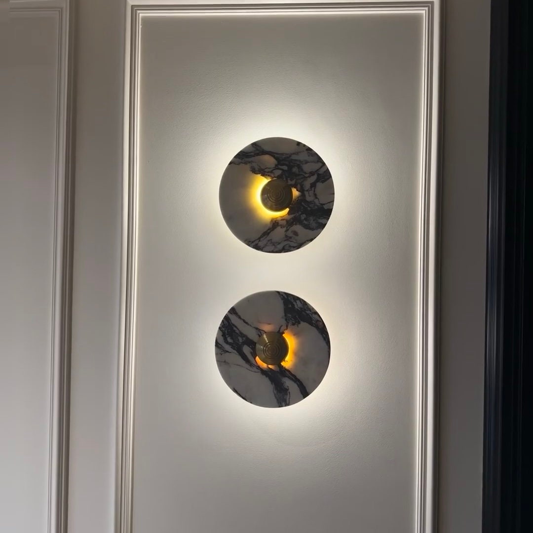 Calacatta Viola Marble Wall Lamp (single PC), Small Light, Natural ...