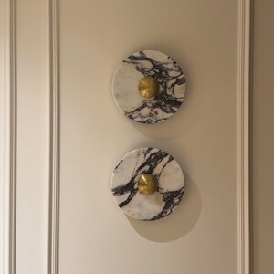 Calacatta Viola Marble Wall Lamp (single PC), Small Light, Natural ...