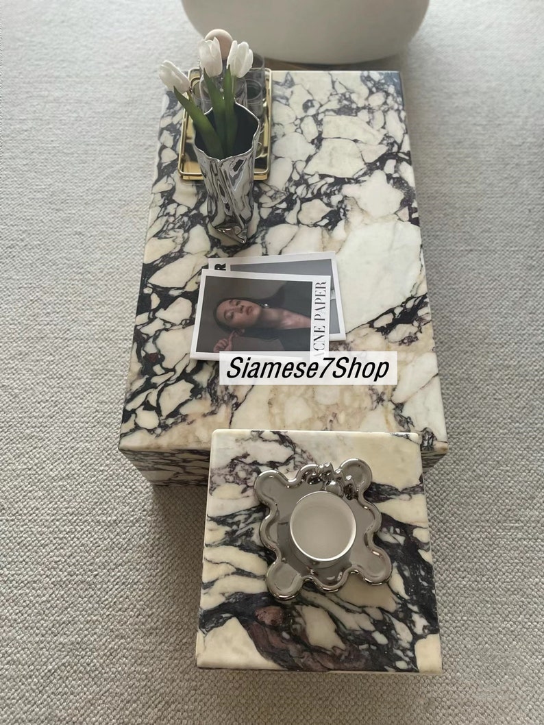 Calacatta Viola Marble Coffee Table Marble Side Table - Etsy