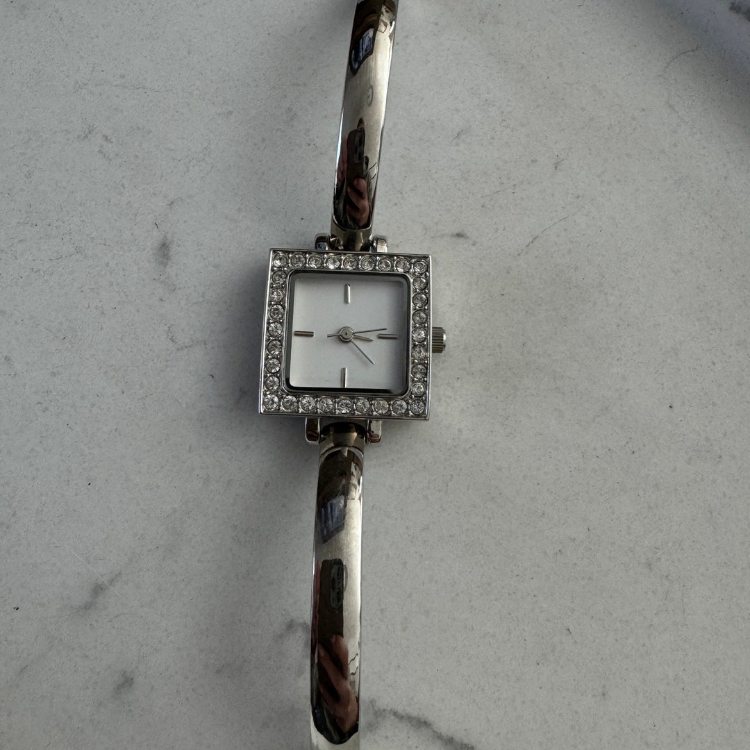 Vintage Avon Square Face Rhinestone Bangle Watch - Etsy
