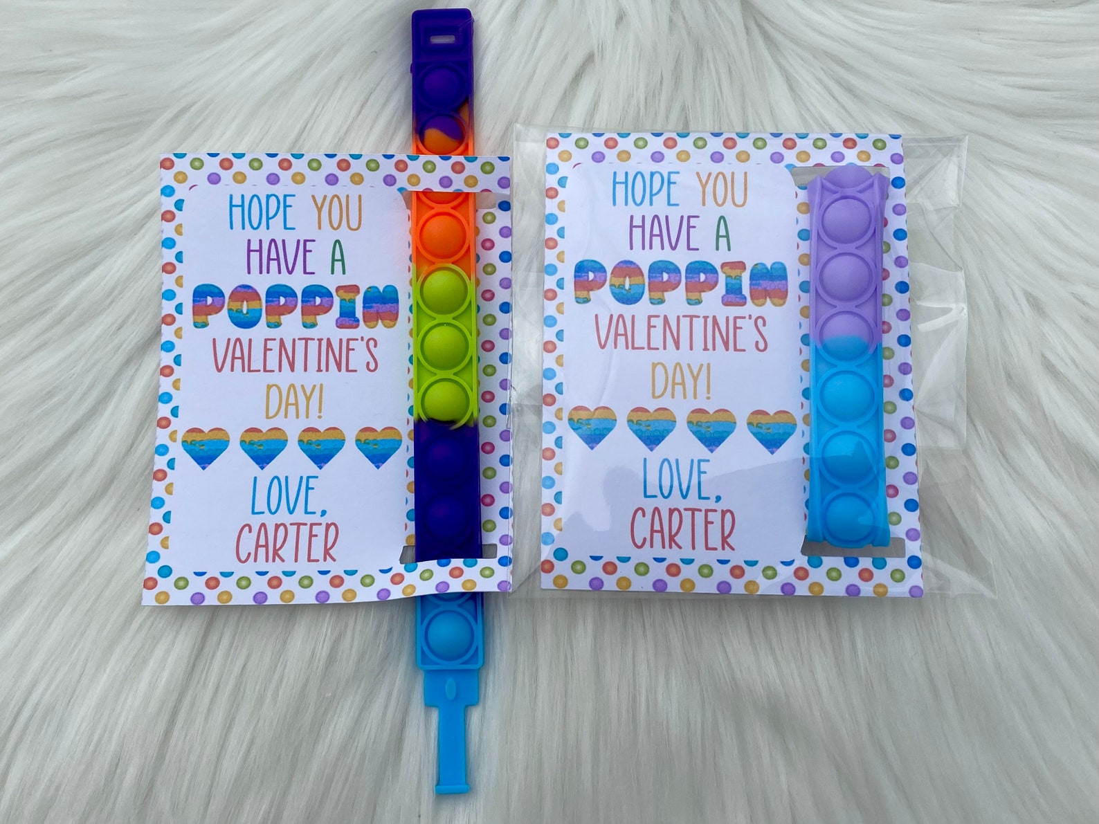 Pop It Bracelet Valentine Card for Kids Class Valentine Party - Etsy