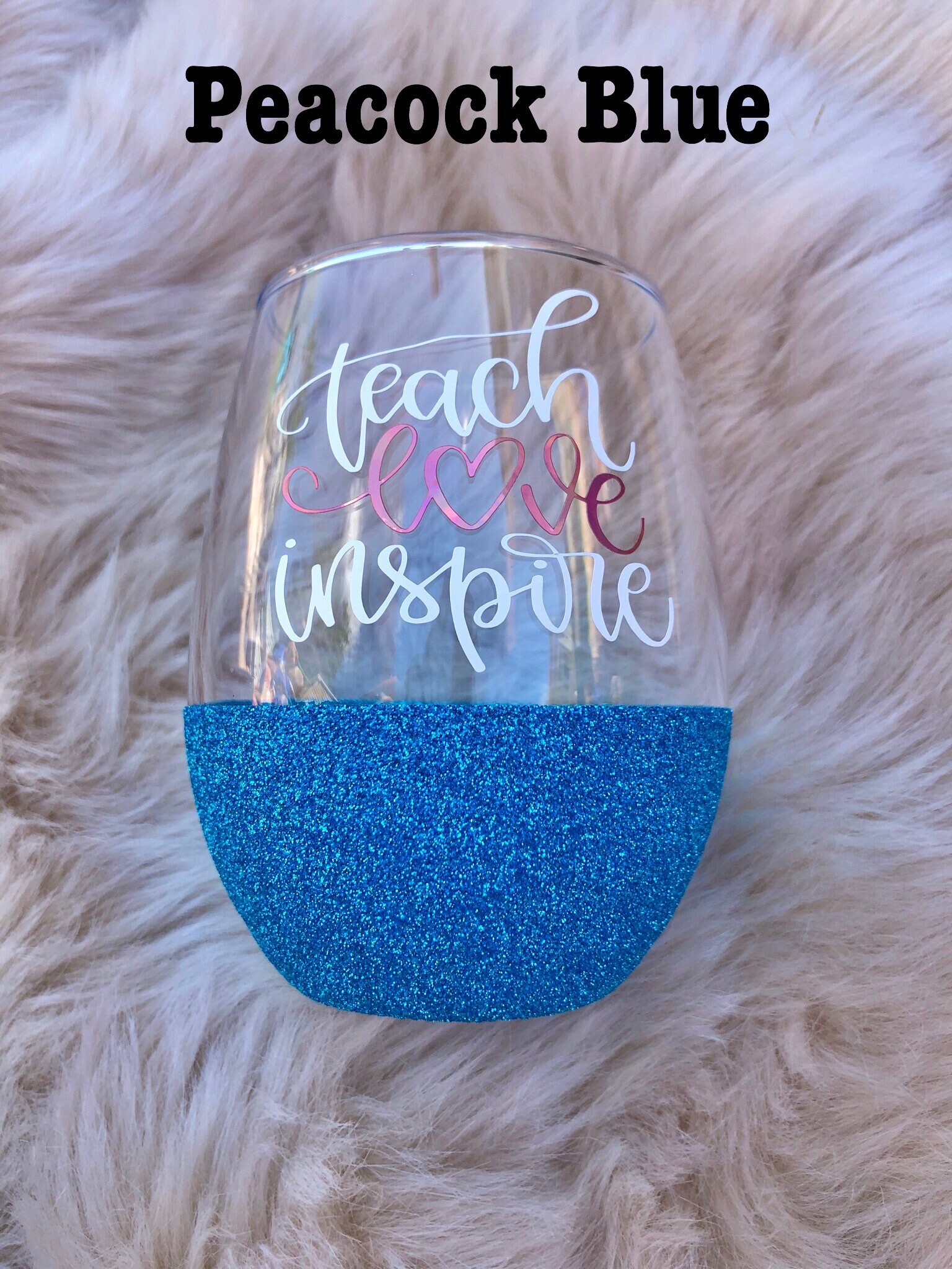 Teacher Wine Glass T Teacher Appreciation T Glitter Etsy